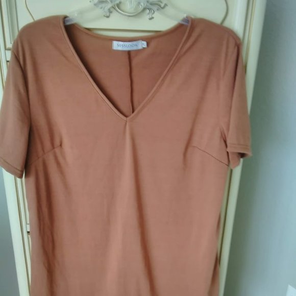 MISSLOOK | Tops | Misslook Vneck Tunic Short Sleeve Top | Poshmark
